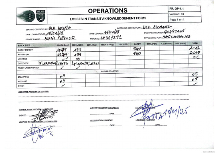 Losses in Transit Form Aweb 18012025 | PDF