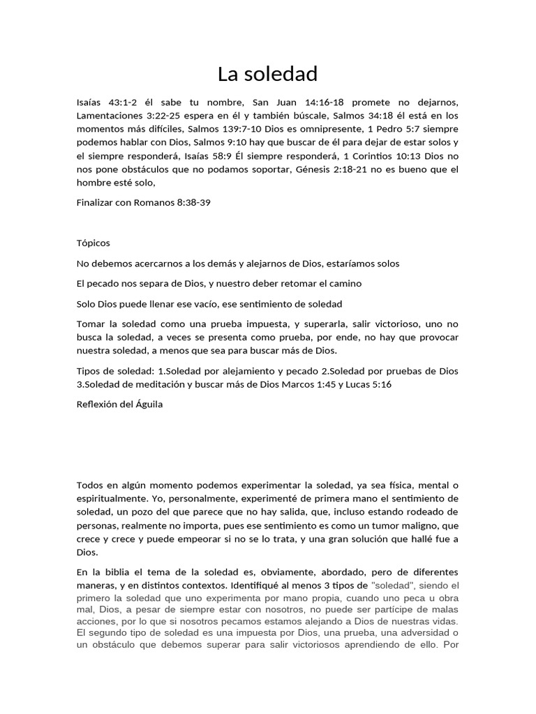 La soledad y la presencia de Dios | PDF | Dios | Soledad