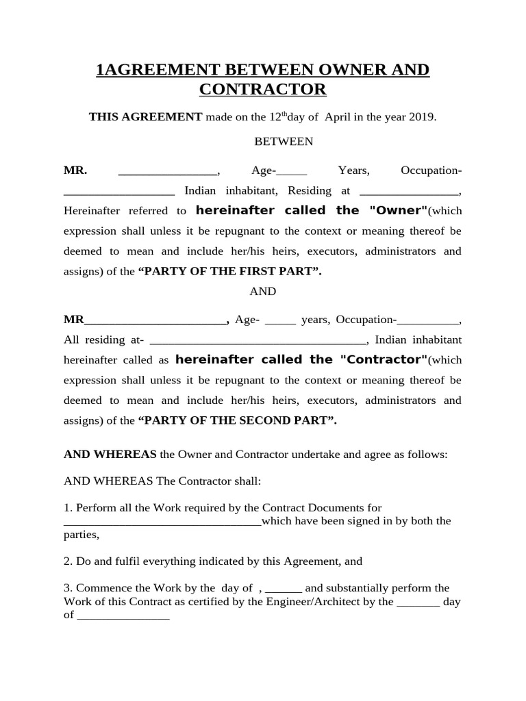 Work Order Contract Agreement Template | PDF | Business Law | Justice