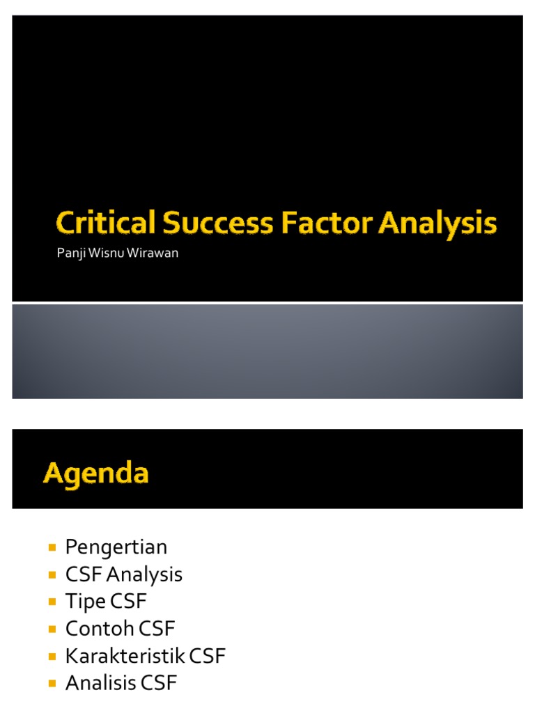 6-Critical Success Factor Analysis | PDF