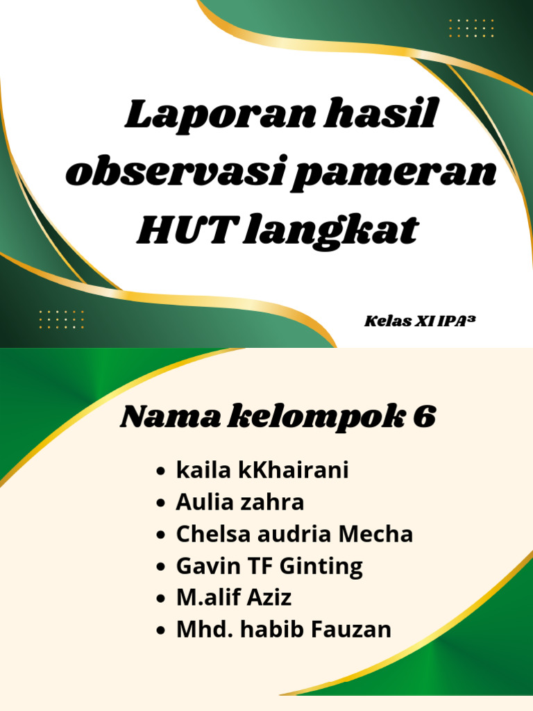 Laporan Hasil Observasi Pameran HUT Langkat Dari Kelompok 6 | PDF
