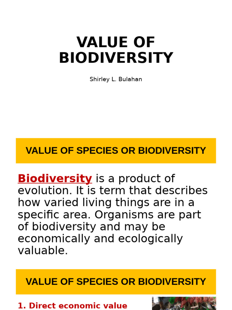 Value of Biodiversity For Notes | PDF