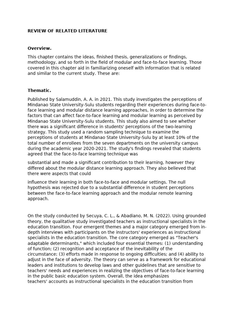 Rrl Pdf Educational Technology Learning