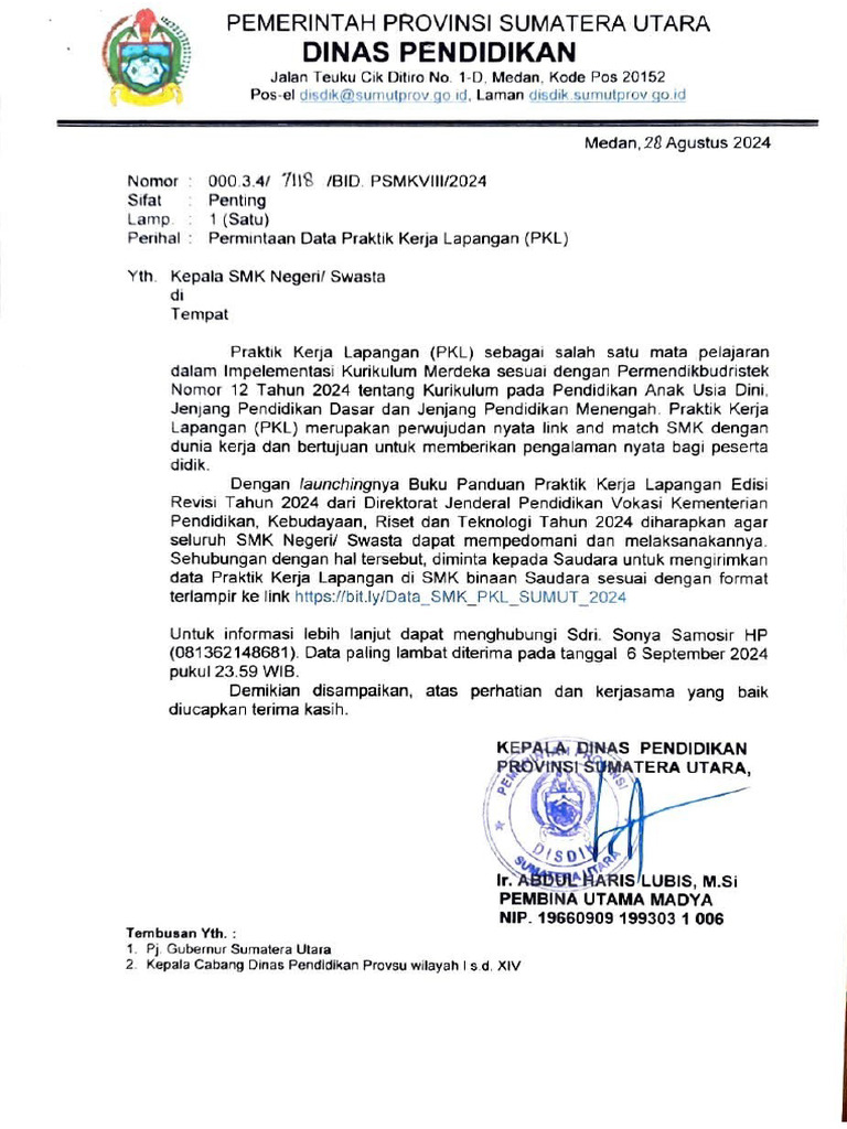 Permintaan Data PKL | PDF