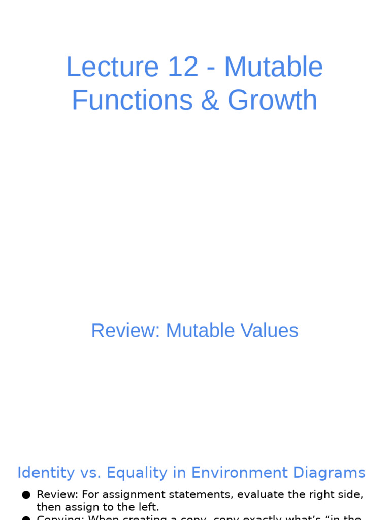 12 Mutable Functions N Growth | PDF | Scope (Computer Science) | Programming Paradigms
