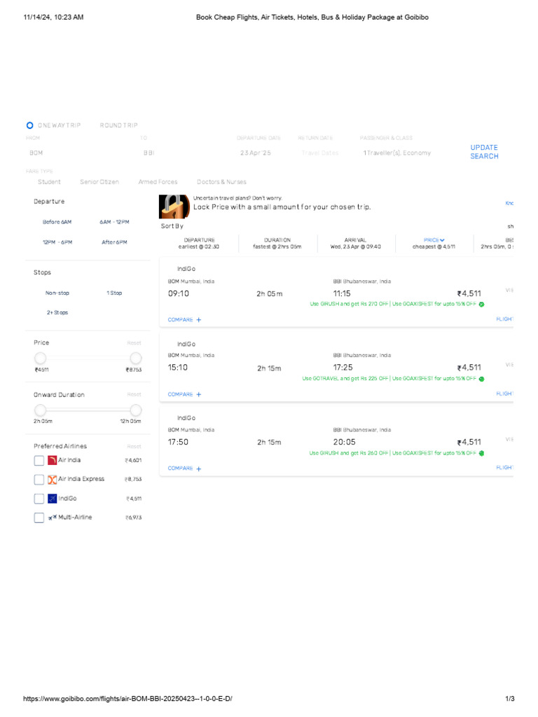 MUMBAI-BBI | PDF | Public Transport | Civil Aviation