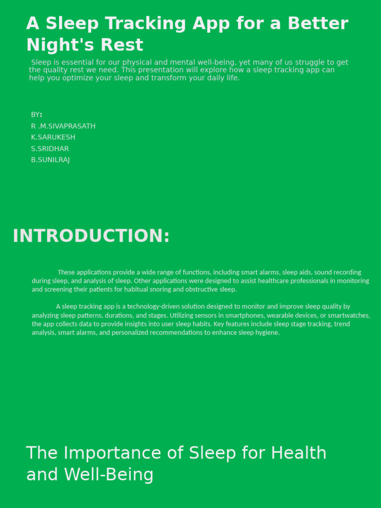 A Sleep Tracking App For A Better Night's | PDF | Sleep