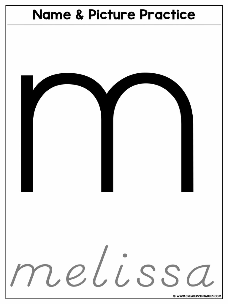 Name Picture Practice-Melissa | PDF