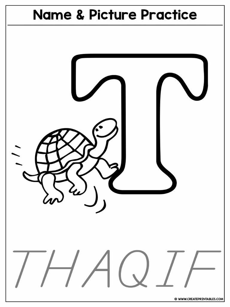 Name Picture Practice-THAQIF | PDF