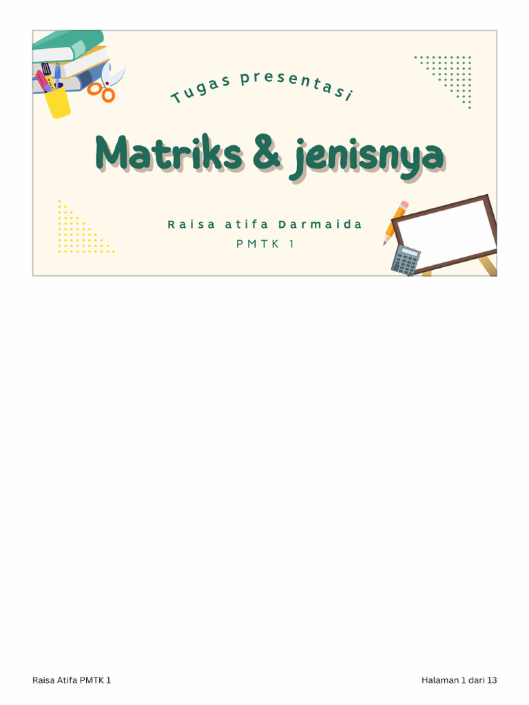 Matriks Dan Jenisnya Pdf