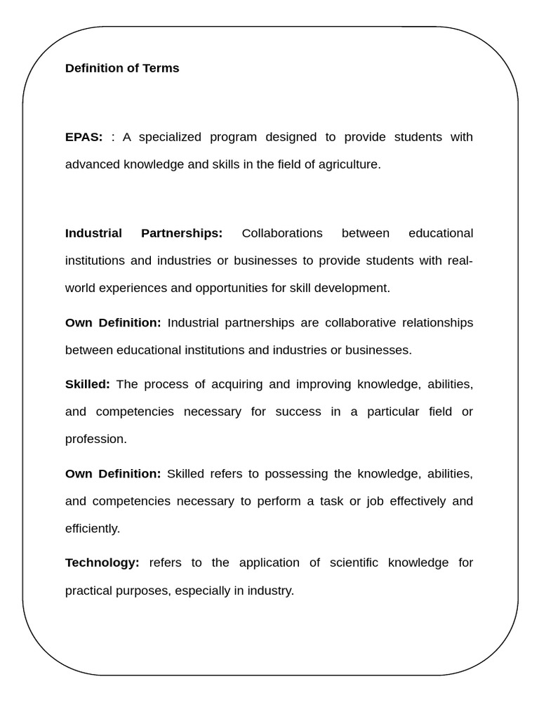 Definition of Terms | PDF