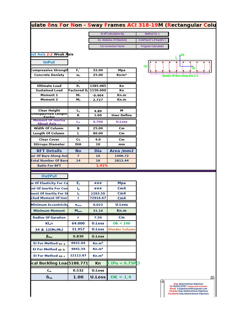 EI Calculation for Concrete Columns | PDF | Column | Young's Modulus