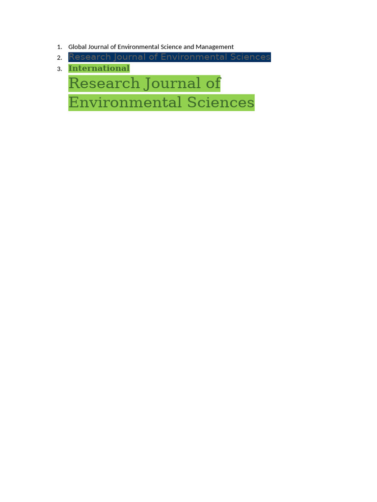Environmental Journal | PDF