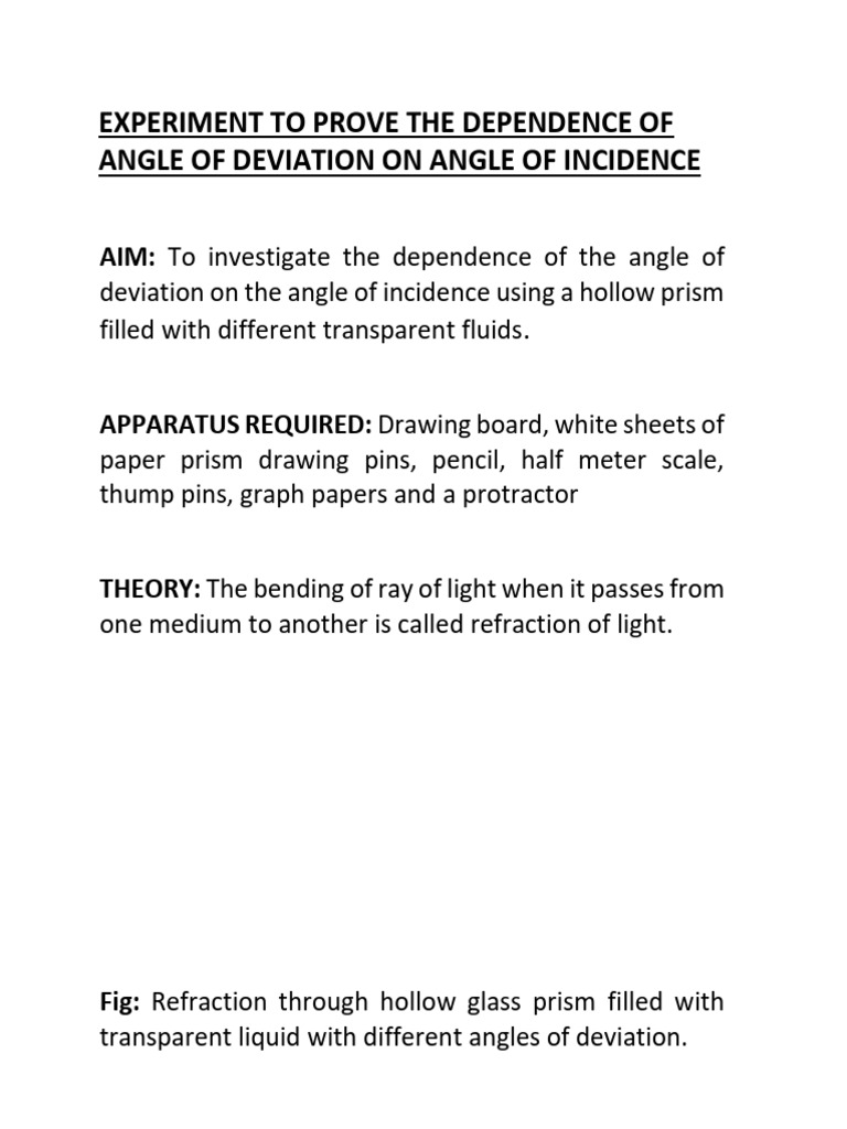 physics project | PDF | Refraction | Angle