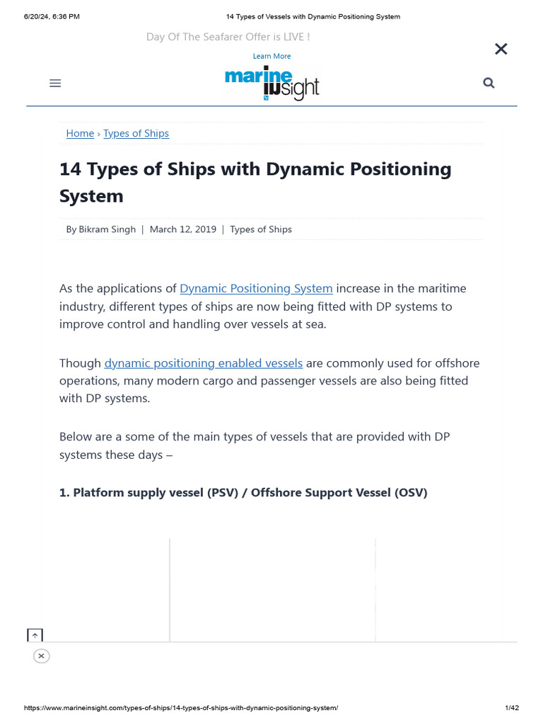14 Types of Vessels With Dynamic Positioning System | PDF | Dredging ...