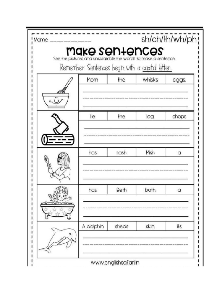 Sentence Structure Grade 1 | PDF