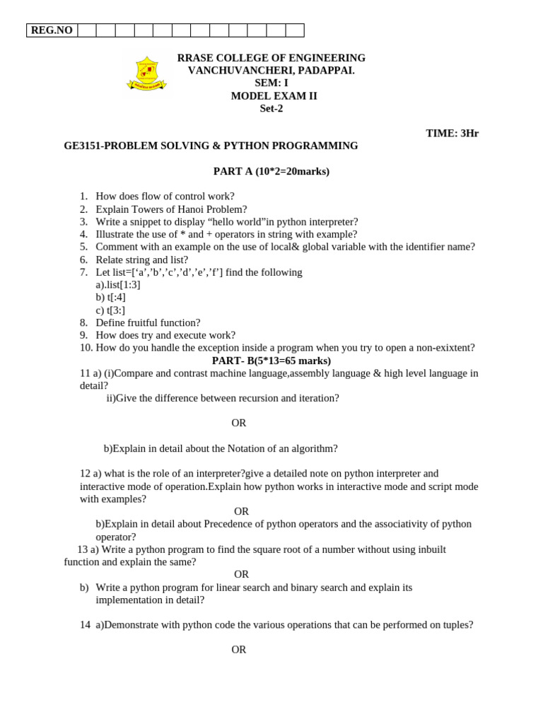 python model2(set2) | PDF | Python (Programming Language) | Computer ... python model2(set2) | PDF | Python (Programming Language) | Computer ...