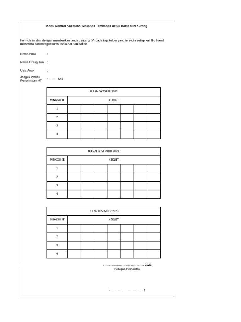 FILE FORM PEMANTAUAN PMT | PDF