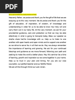 Opening Prayer For Seminars | PDF | Career & Growth | Self-Improvement