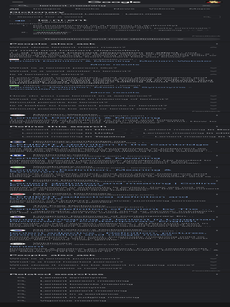 Lenient Meaning - Google Search | PDF | Linguistics | Lexicology