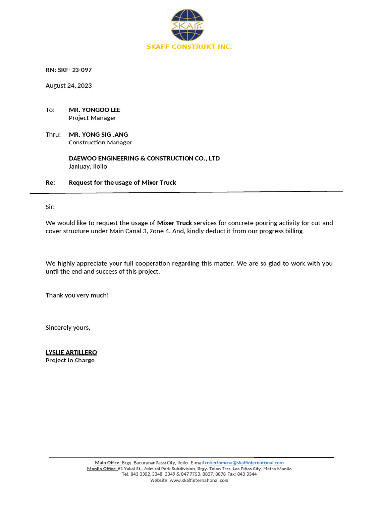 Letter For Mixer 2 | PDF