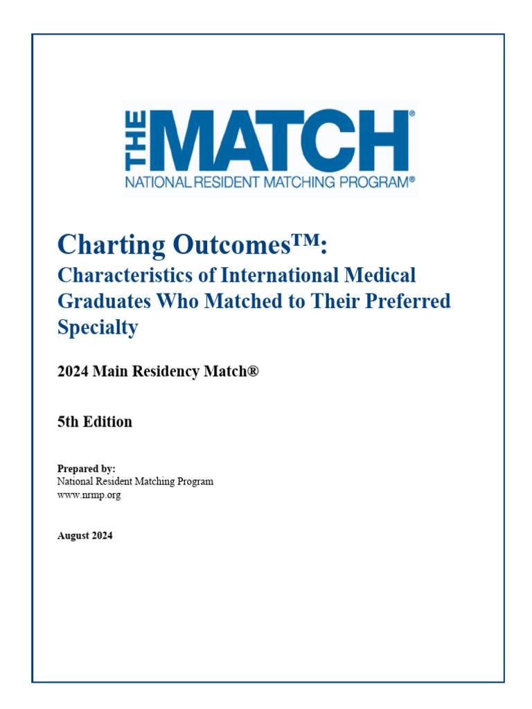 Charting Outcomes IMG2024 | PDF | Residency (Medicine) | Medical School