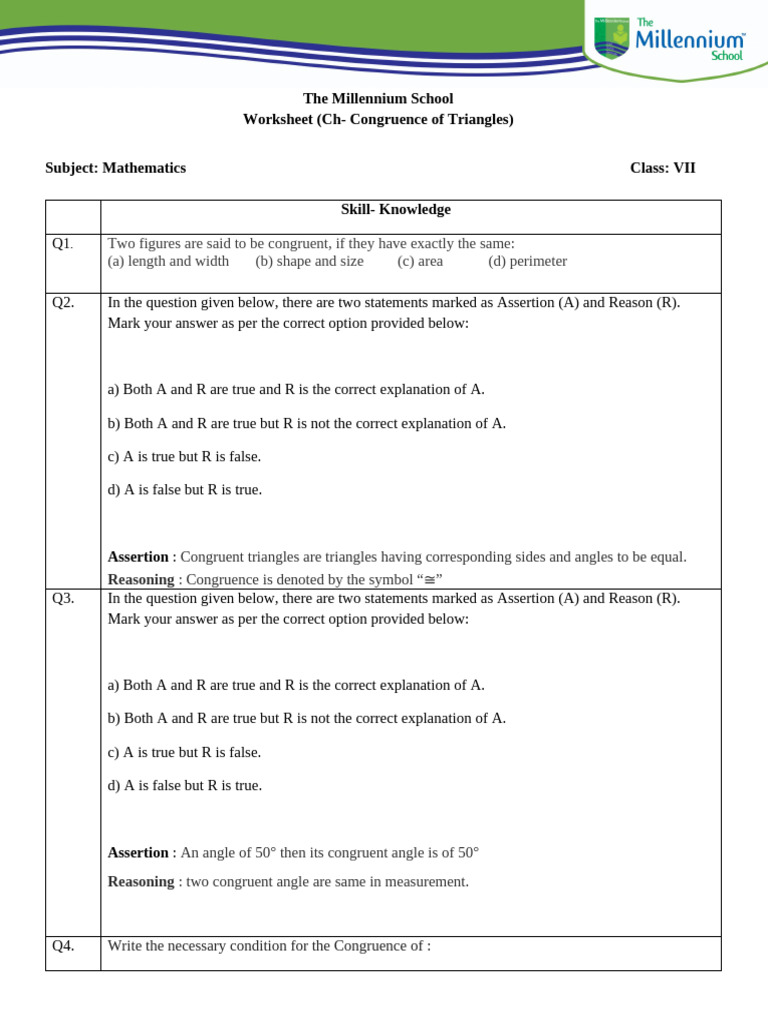 Congruence of Triangles 2 | PDF | Classical Geometry | Elementary Geometry