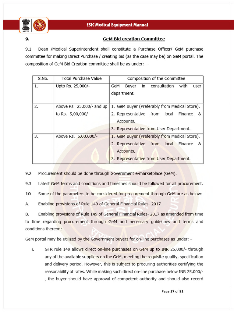 GeM Bid Creation Committee Guidelines | PDF | Procurement | Government