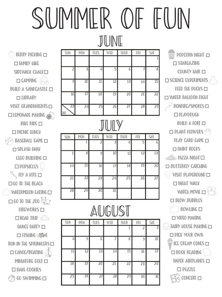 Summertime Calendar 2024 | PDF