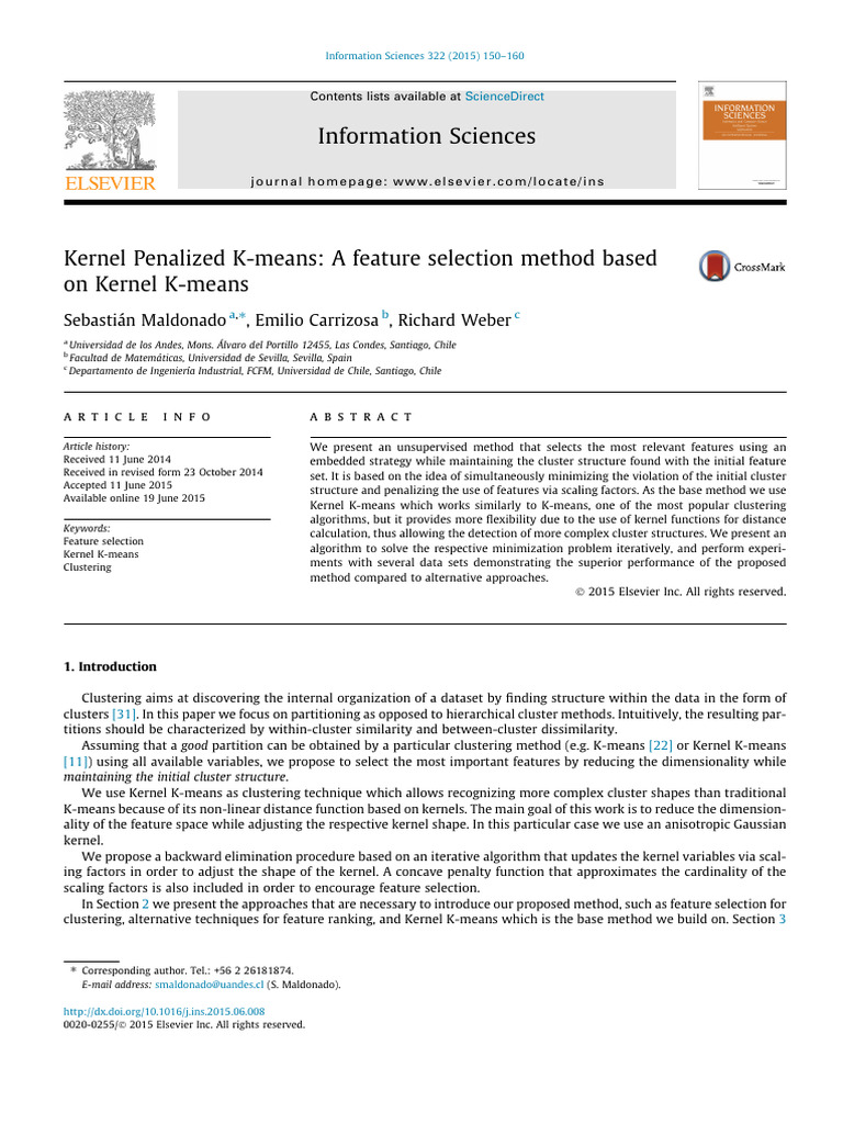 2015 Elsevier Kernel Penalized K Means a Feature Selection Method Based ... 2015 Elsevier Kernel Penalized K Means a Feature Selection Method Based ...
