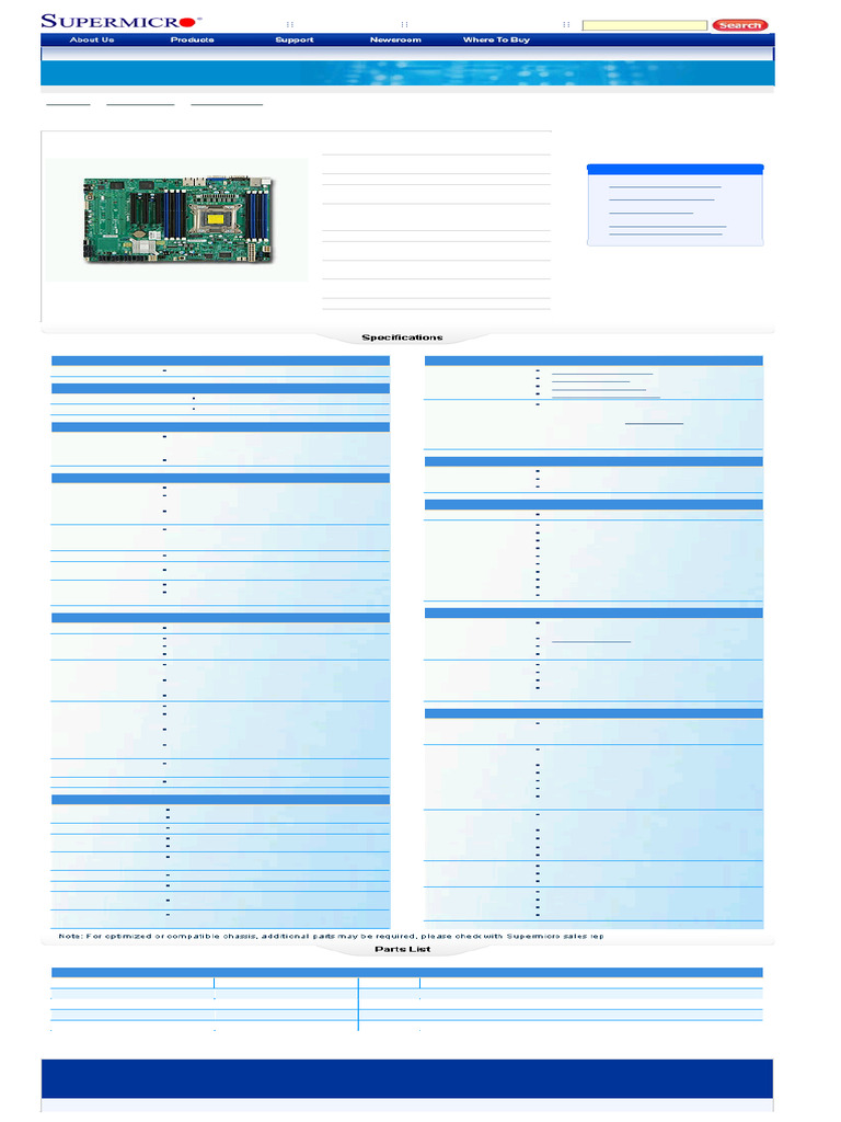 Supermicro MBD X9SRI F B Datasheet | PDF | Bios | Computer Science