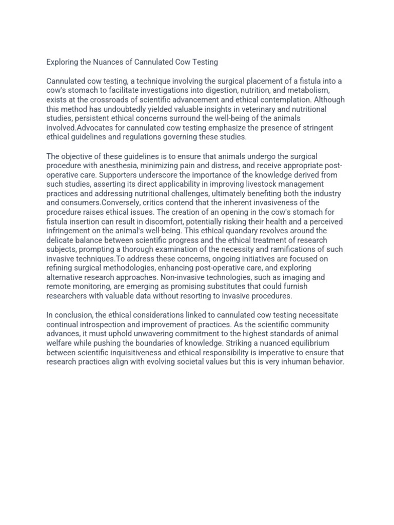 Cannulated Cow | PDF