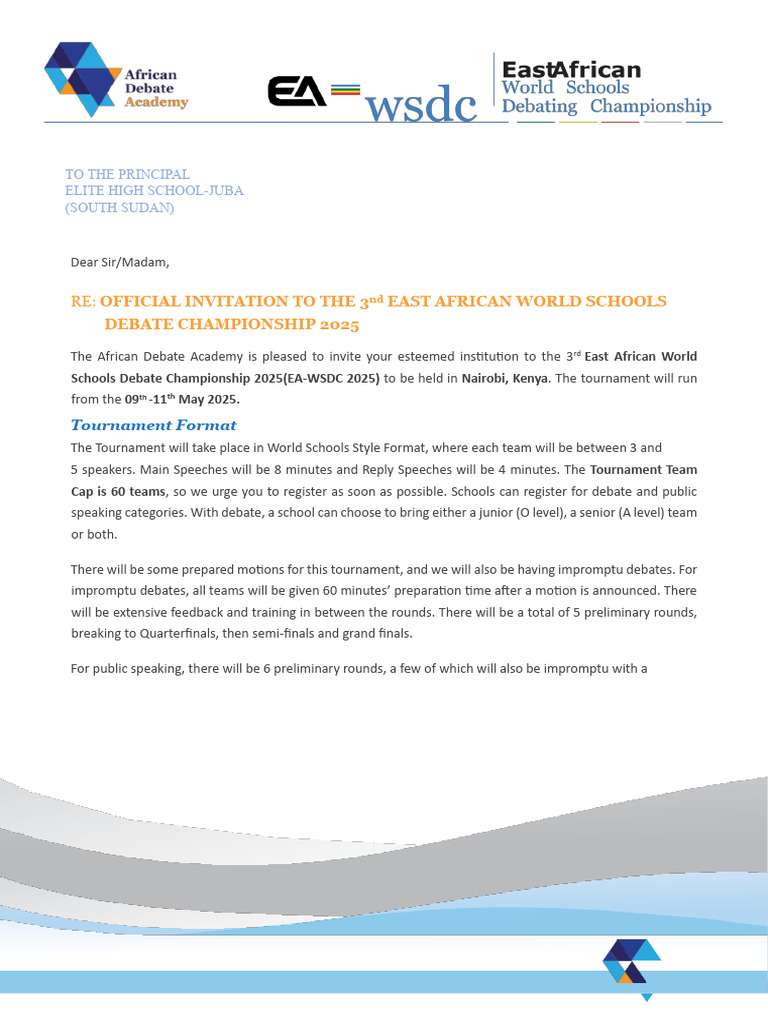 Invitation to EA-WSDC 2025 in Nairobi | PDF