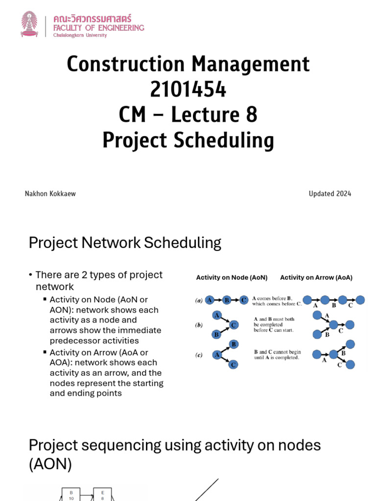 Lecture 8 Project Scheduling-178041-17387498458112 | PDF