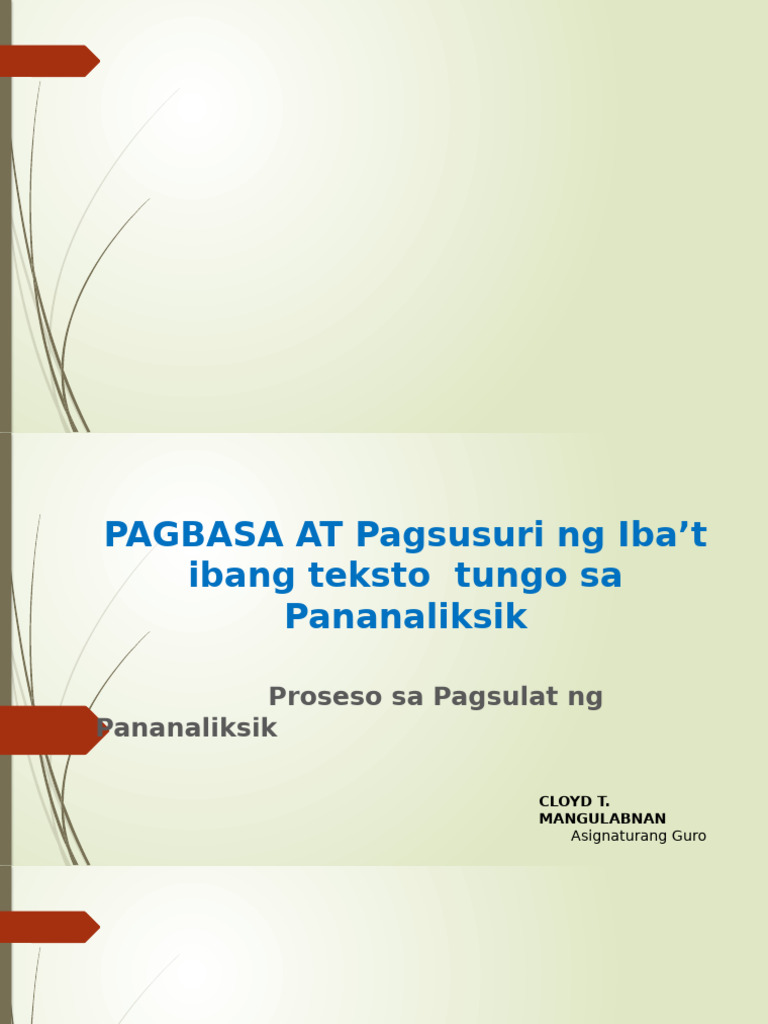 M3-W5-Pagbasa-at-Pagsusuri | PDF