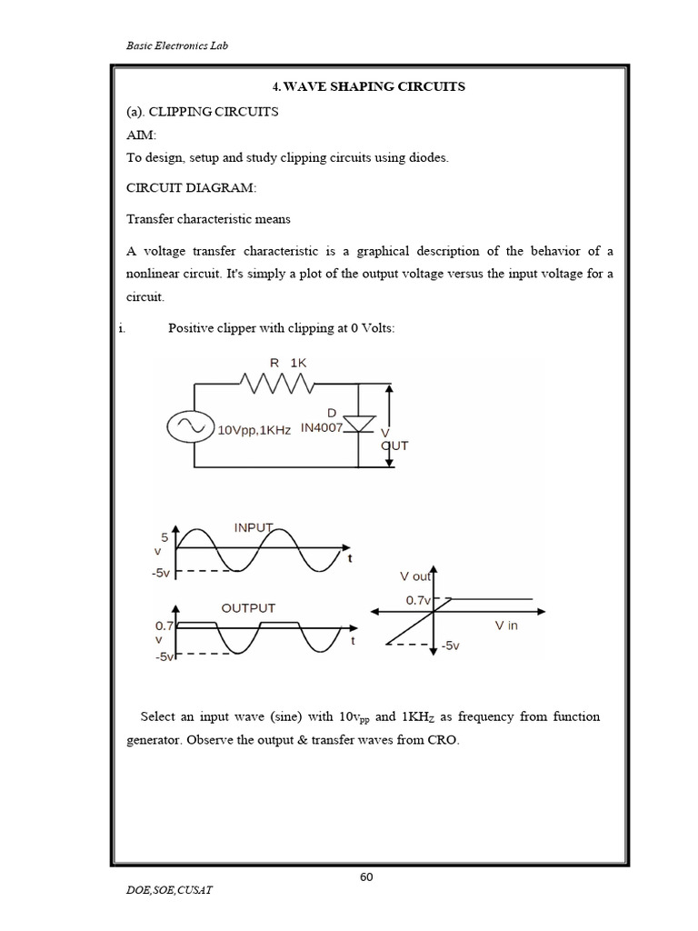 Clipping and Clamping Circuits | PDF | Electronic Circuits | Electrical Circuits