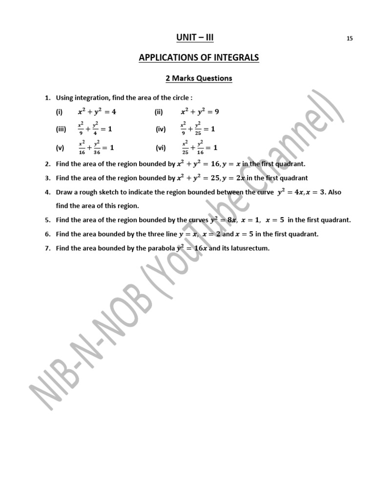 10+2 Applications of Integrals | PDF