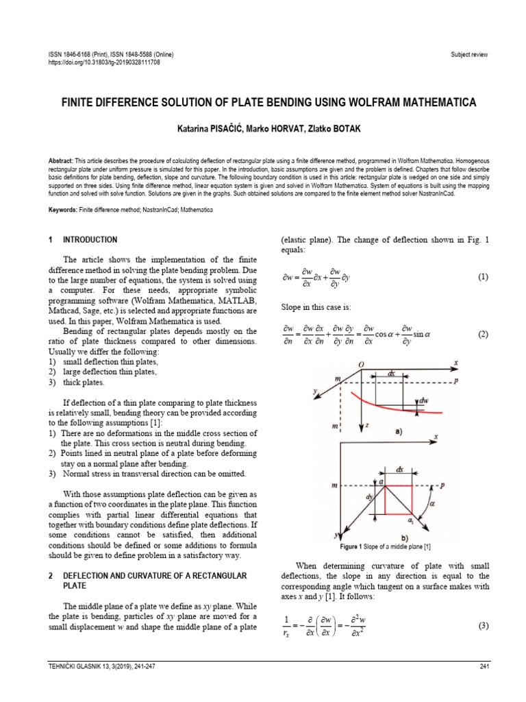 Plate Bending with Mathematica | PDF | Bending | Finite Difference