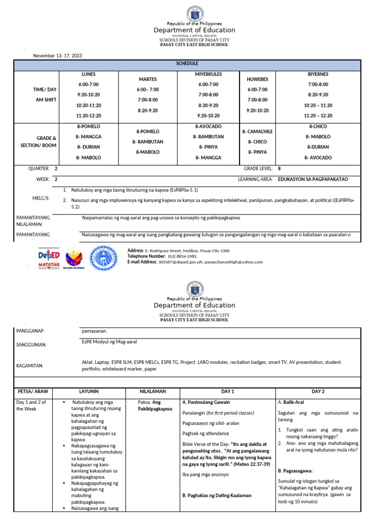 ESP DLL Pakikipagkapwa | PDF