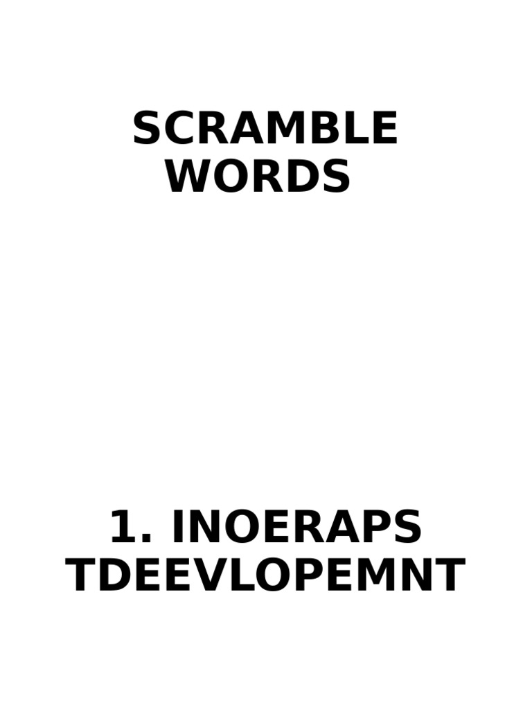 Word Scramble for Learners | PDF