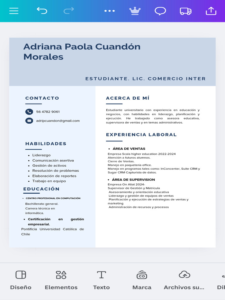 Currículum Vitae CV de Contabilidad Minimalista Azul - US Carta - Canva ...