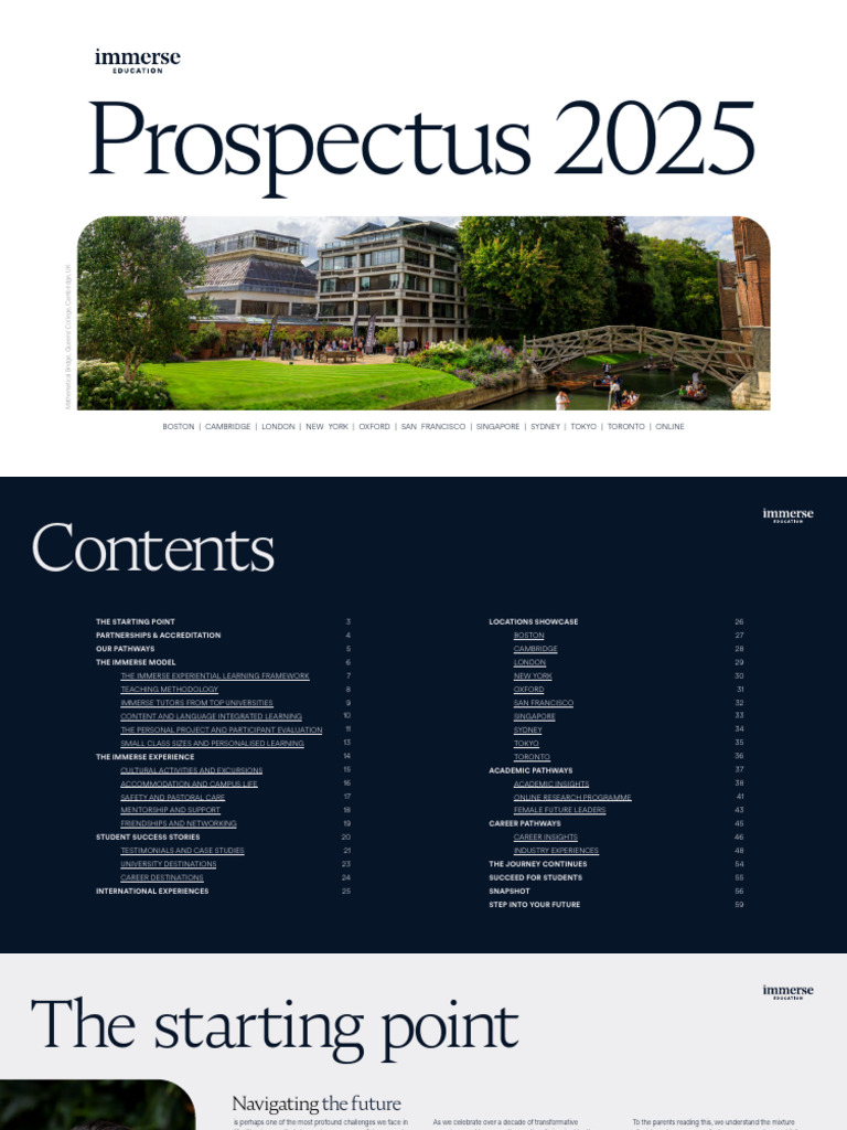 Immerse Prospectus 2025 | PDF | Learning | Creativity