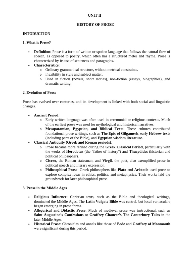 History and Evolution of Prose | PDF | Poetry | Short Stories