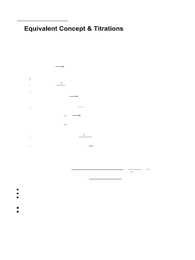 Equivalent Concept - Titration Theory-1 | PDF | Titration | Chemistry