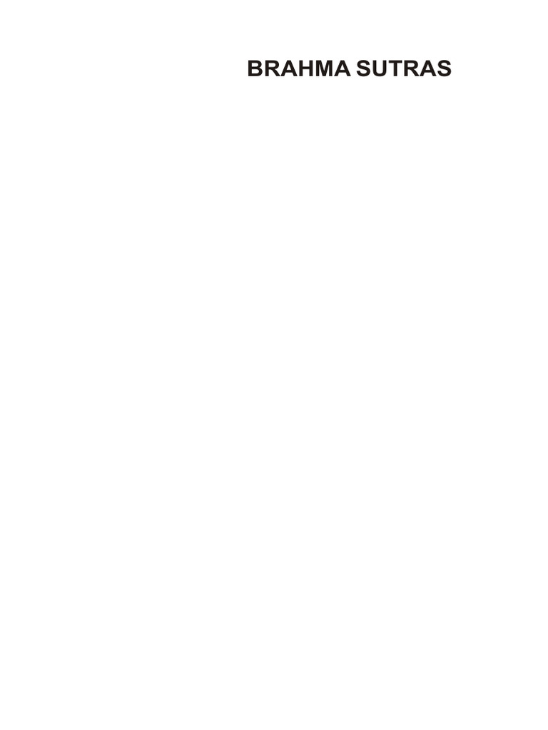 Brahma Sutra | PDF