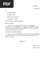 Application For Cheque Book ICICI Bank | PDF