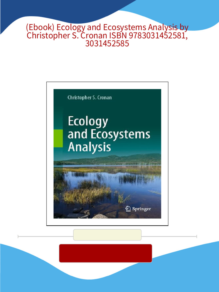 (Ebook) Ecology and Ecosystems Analysis by Christopher S. Cronan ISBN 9783031452581, 3031452585 ...