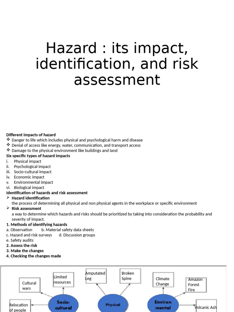 Hazard - its impact, identification, and risk assessment | PDF