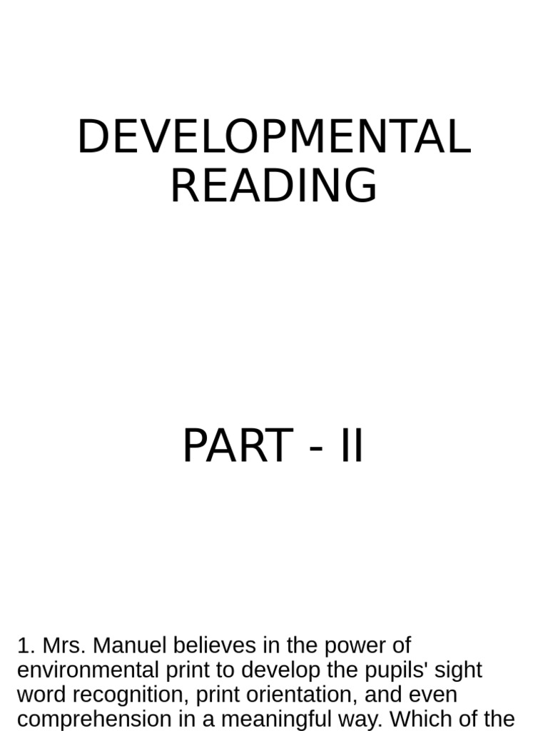 Developmntal Reading Janice | PDF | Reading Comprehension | Vocabulary