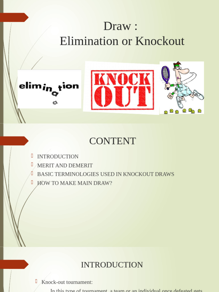 Draw Knockout | PDF | Tournament | Sports Competitions